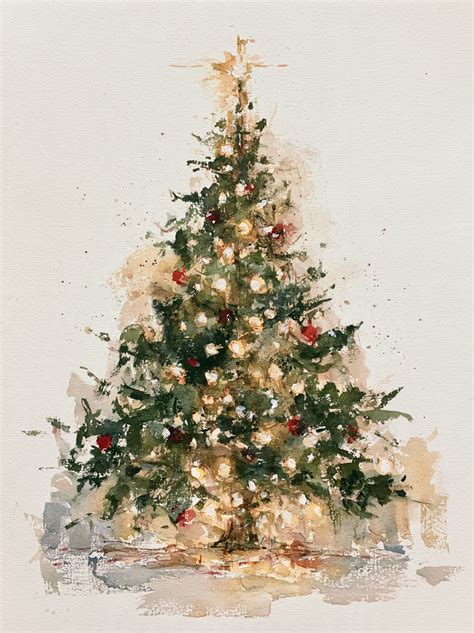 Watercolor Christmas Tree Free Public Domain Image Public Domain