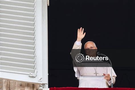 Licensable Picture Pope Leo Leads The Sunday Angelus Prayer After