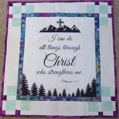 I Can Do All Things Quilted Wall Hanging 24x24 Handmade And Quilted