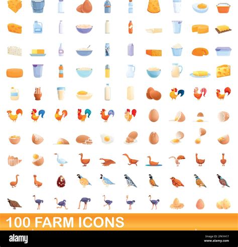 Farm Icons Set Cartoon Illustration Of Farm Icons Vector Set Isolated On White