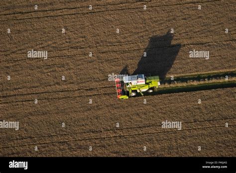 Aerial View Harvester In Field Hi Res Stock Photography And Images Alamy