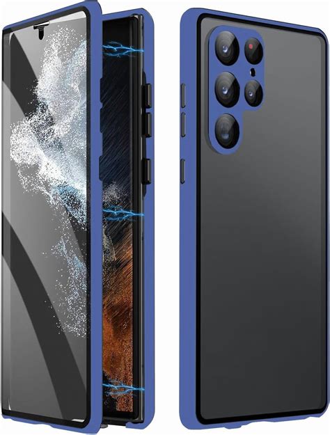 Anti Peeping Magnetic Tempered Glass Double Sided Phone Case For