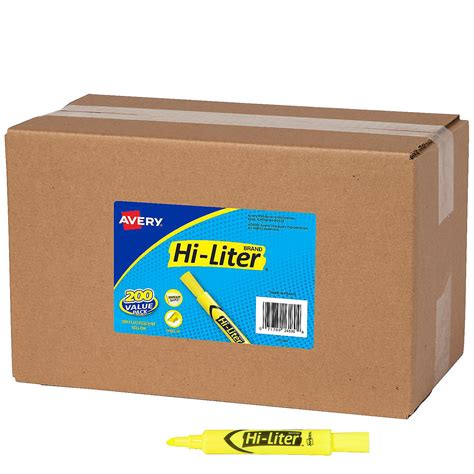 Hi Liter Value Pack Desk Style 200 Fluorescent Yellow Highlighters Oriental Trading