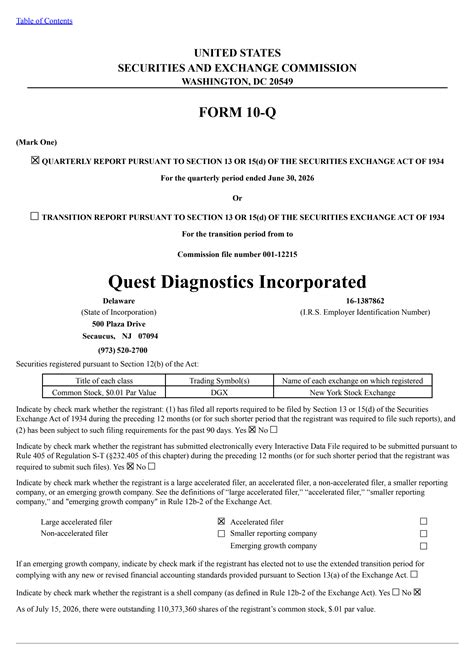 Dgx Q2 2026 Earnings Report On 7232026