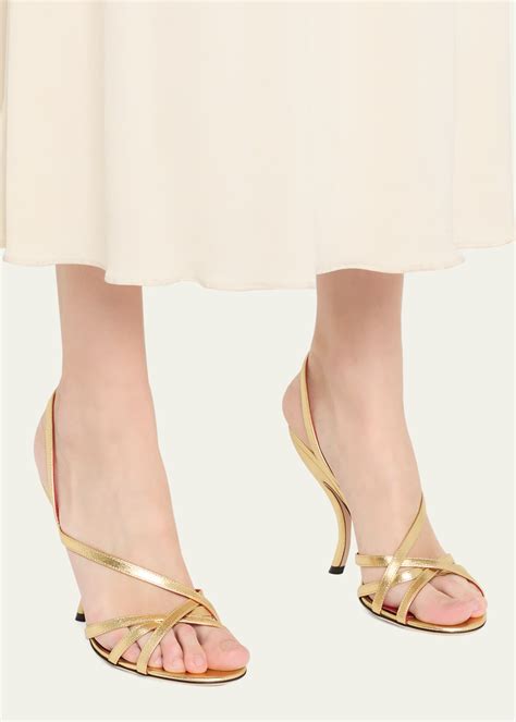 Valentino Garavani Fetishique Metallic Leather Sandals Bergdorf Goodman