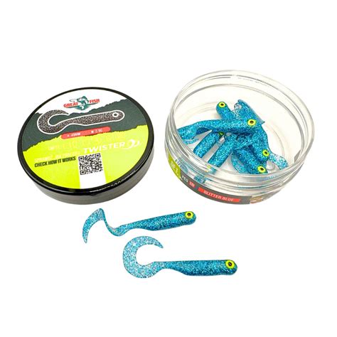 Great Fish GF1 Twister Shrimp Scent 49mm 0 9g GLITTER BLUE 10szt