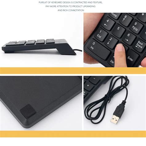Pacoar Cade Numeric Keypad Usb 18 Key Number For Laptop Notebook Pc Computer Convenient Plug