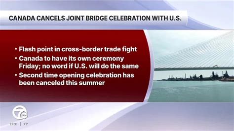 Canada Cancels Joint Bridge Opening Event With Us After Trump Announces