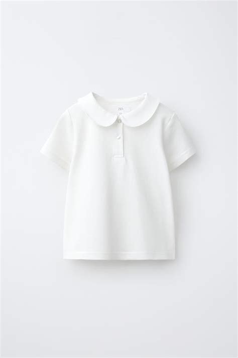 Polo PiquÉ À Col Claudine Blanc Zara Canada