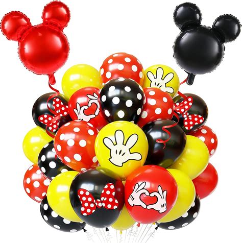 Black Red Yellow Balloon 64pcs 12 Inch，cute Print Balloons
