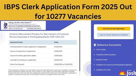 Ibps Clerk Apply Online Application Form Released For Vacancies At Ibps In Check
