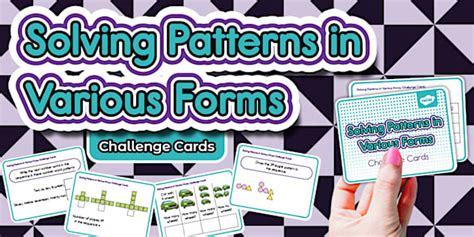 Solving Patterns In Various Forms Challenge Cards