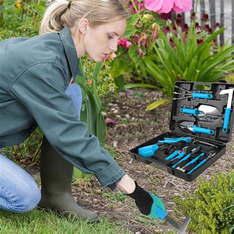 11 Piece Gardening Tool Set With Carrying All In One Garden Tools For Digging Pruning Planting