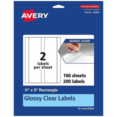 Avery Glossy Clear Rectangle Labels X Labels Oriental