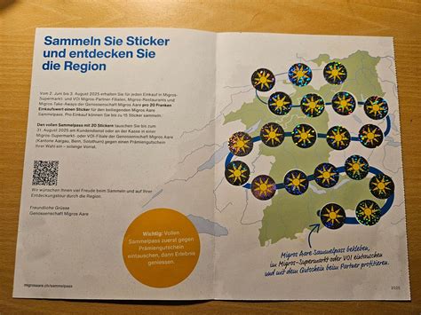 Migros Aare Sammelpass volle Karte für Erlebnisgutschein Neu