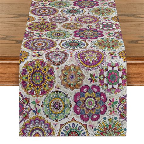 Bohemian Mandala Geometry Table Runner Wedding Ration Cloth Dining R