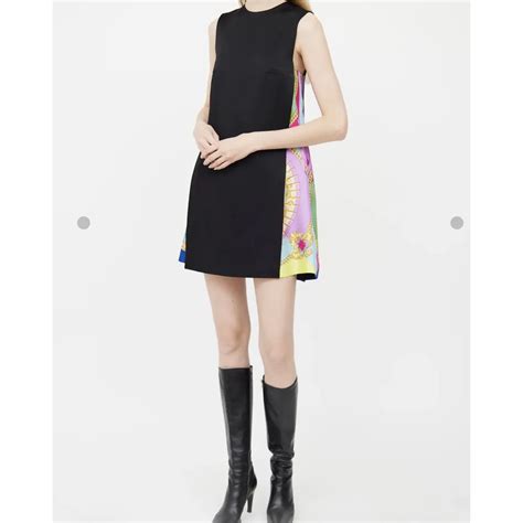 Silk Mini Dress Versace Black Size 40 It In Silk 68955832