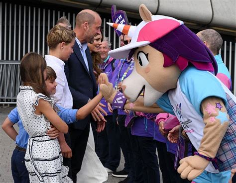 Princess Charlotte Shivers As Commonwealth Games Mascot Playfully