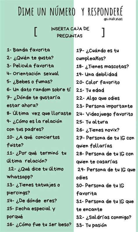 Dime un número y responderé Juegos para instagram Retos para