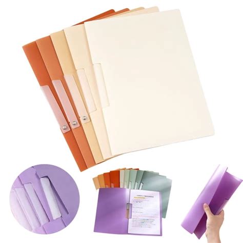 Side Opening Trolley Folder Swivel Clip File Organizer With Loose Leaf