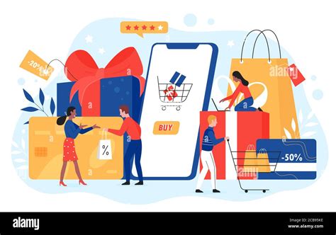 tiny people using mobile stock vector images alamy