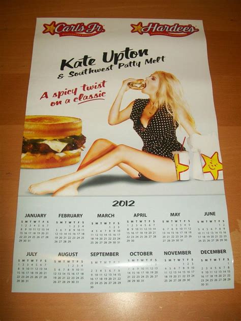 Kate Upton 2012 Promo Poster Carls Jrhardees Eating Patty Melt