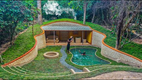 Creating A Magical Underground Home With Green Roof Grass And A
