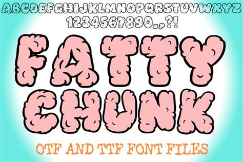 Fatty Chunk Alphabet Lettering ABC Fat Text Font OTF By Squeeb Creative