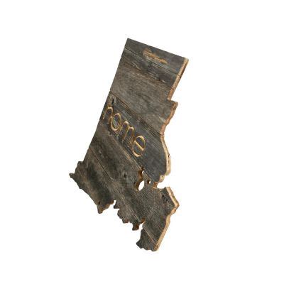 Large Rustic Farmhouse Rhode Island Home State Reclaimed Wood Wall Sign