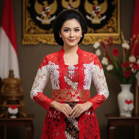 7 Dress Batik Kombinasi Brokat Tema Hari Kemerdekaan 17 Agustus 1945