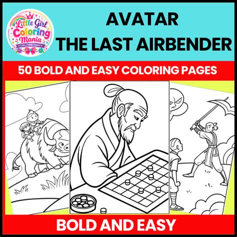 Avatarthe Last Airbender Bold And Easy Coloring Pagescartoon Coloring