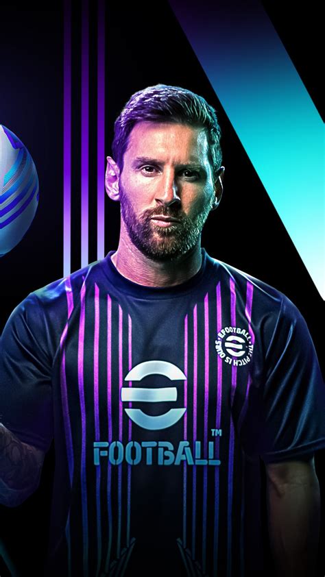 Lionel Messi Wallpaper 4k Efootball 2024 Video Game Neon