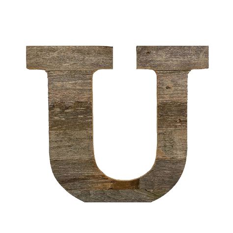 Rustic Large In Natural Weathered Gray Decorative Monogram Wood