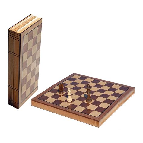 We Games Book Style Folding Chess Set Oak Wood Board In In