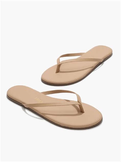 Tkees Shoes Tkees Riley Leather Criss Cross Flip Flop Sandals Nude