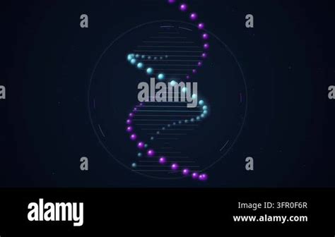 Luminous Dna Helix With Glowing Blue Violet And Green Base Pairs Inside