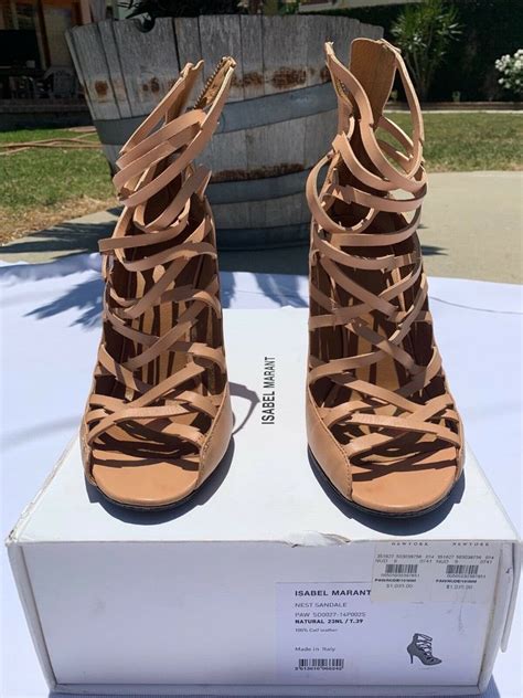 100 Authentic Isabel Marant Nude Paw Strappy Heels 39 Ebay