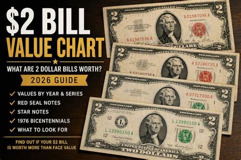 2 Bill Value Chart What Are 2 Dollar Bills Worth 2026 Guide