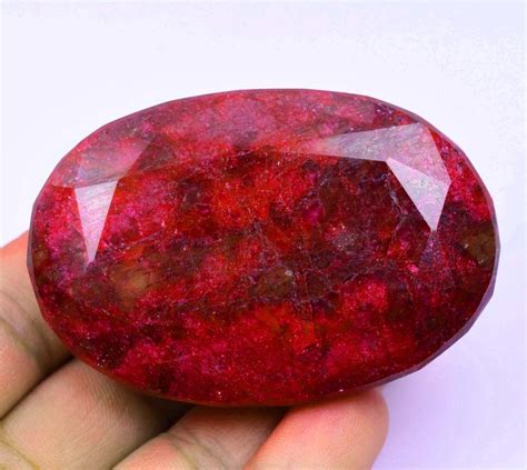 492 5 Ct Natural Huge Red Ruby Certified Earth Mined Oval Cut Loose