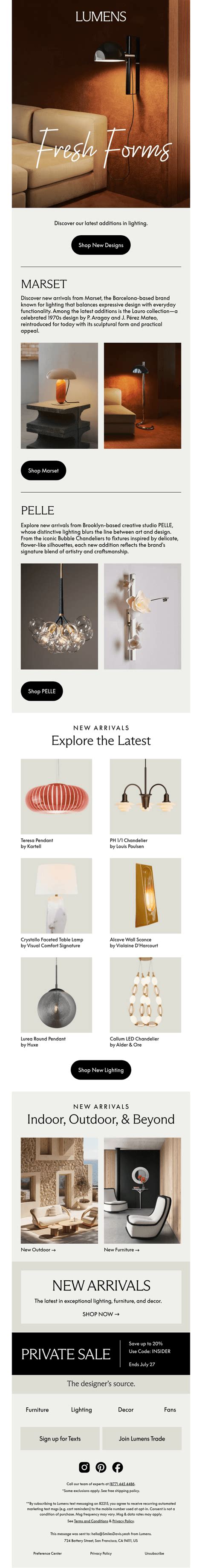 Fresh Forms The Latest In Lighting From Lumens Desktop Email View