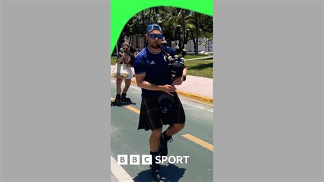 World Cup 2026 Bagpiper On Rollerblades As Tartan Army Hit Miami Bbc