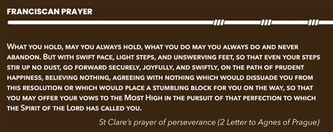 St Clares Prayer Of Perseverance 2 Letter To Agnes Of Prague