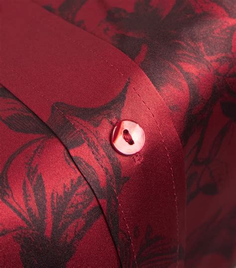 Lagence Red Silk Rose Print Dani Shirt Harrods Us