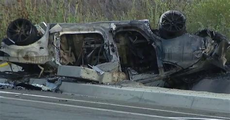 Tesla Rollover Crash Sparks 30 Acre Grand Fire In Chino Hills Forcing