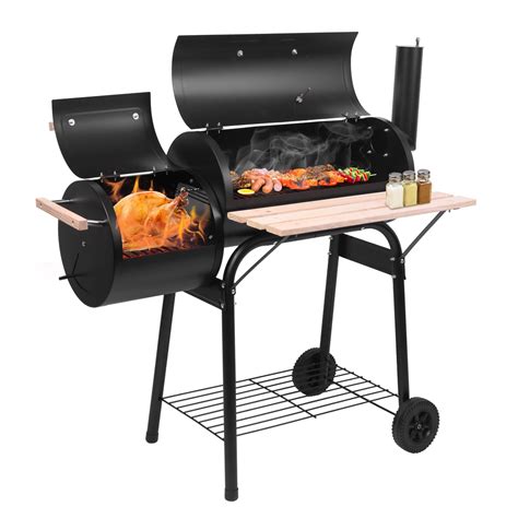 Zintown Bbq Charcoal Grill Outdoor Barbecue Pit With Offset Smoker