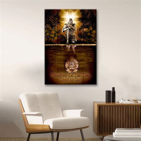 Female Warrior Daughter Of A King Canvas Inspirational Religious Wall