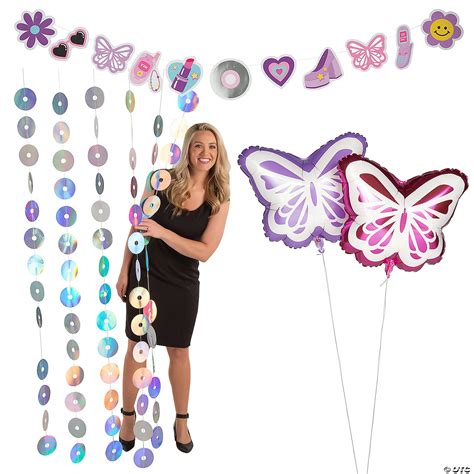 Throwback Y2k Party Cardstock Decorating Kit 4 Pc Oriental Trading
