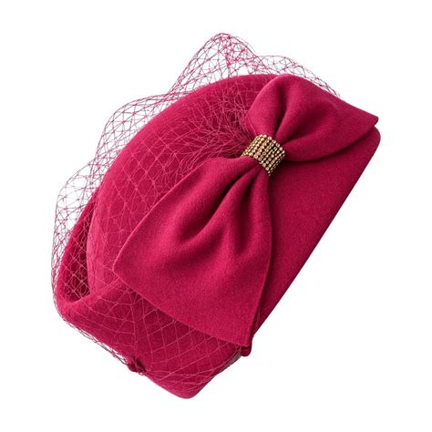 Bowknot And Veil Pillbox Fascinator Hat Classical Fabric Headwear For