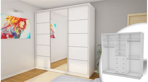 Szafa 3D 240 półki szuflady drążki na wieszaki
