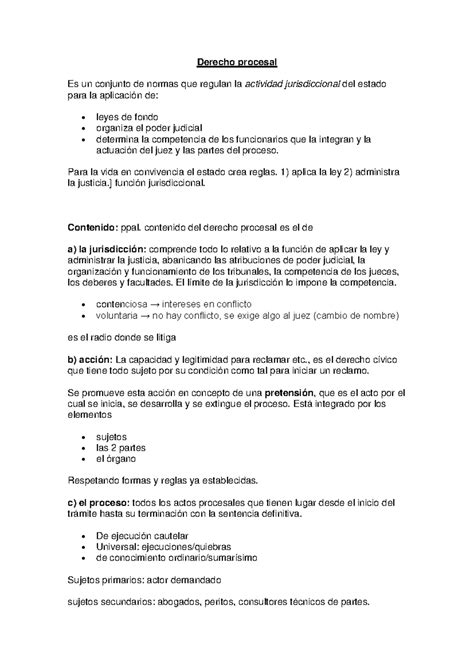 Resumen de Derecho Procesal Civil Jurisdicción Competencia y